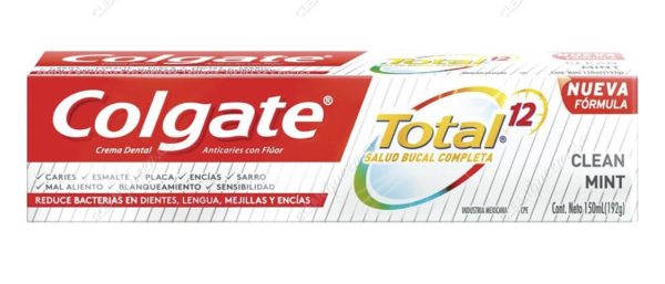 Pasta dental Colgate Total 12 Clean Mint 192 Gramos GRANDE!!
