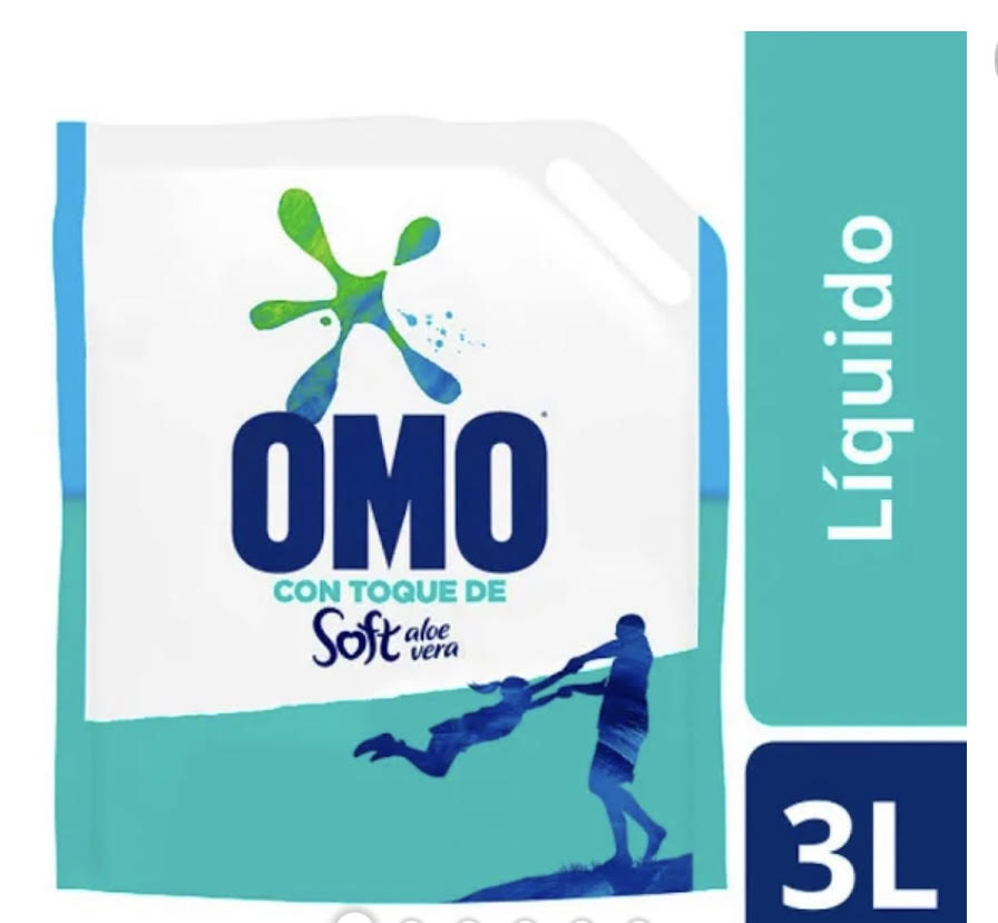 PACK X 2 UNIDADES Detergente OMO con Soft Aloe Vera 3 litros